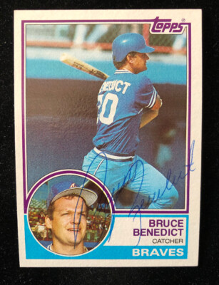 BRUCE BENEDICT 1983 TOPPS AUTOGRAPHED SIGNED AUTO BASEBALL CARD 521 ...