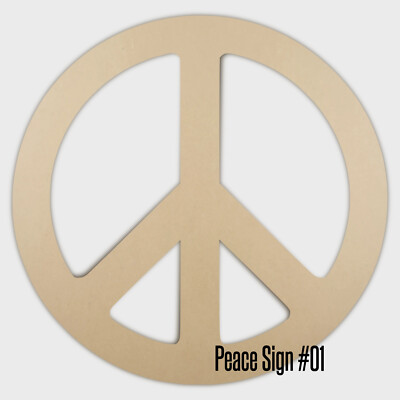 Wooden Peace Sign Shape 100-500mm 3mm MDF - Craft Unpainted 3mm MDF ...