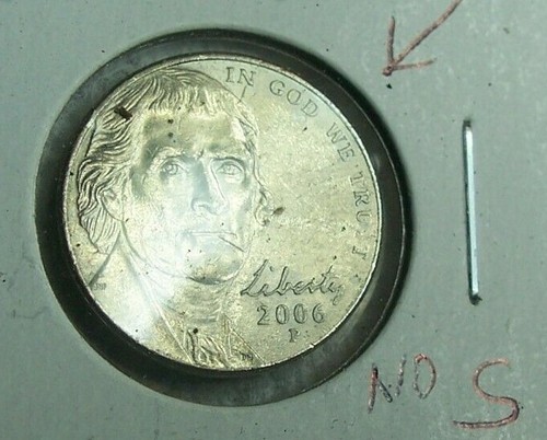 2006 P JEFFERSON NICKEL ERROR STRUCK THRU GREASE NO S AND FIELD | eBay