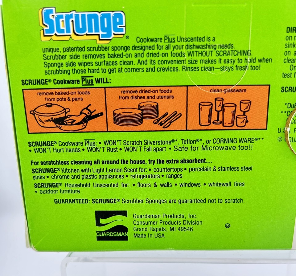 Vintage Scrunge Scrubbing Scrubber Scouring Cleaning Cookware Sponge 2 ...