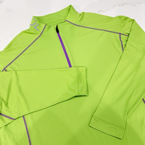 IBKul 1/4 Zip Henley Mens XXL Green Performance Mock Neck Golf Hiking ...