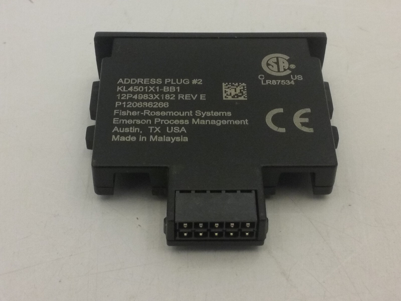EMERSON DELTAV KL4501X1-BB1 ADDRESS PLUG #2 KL4501X1BB1 12P4983 for ...