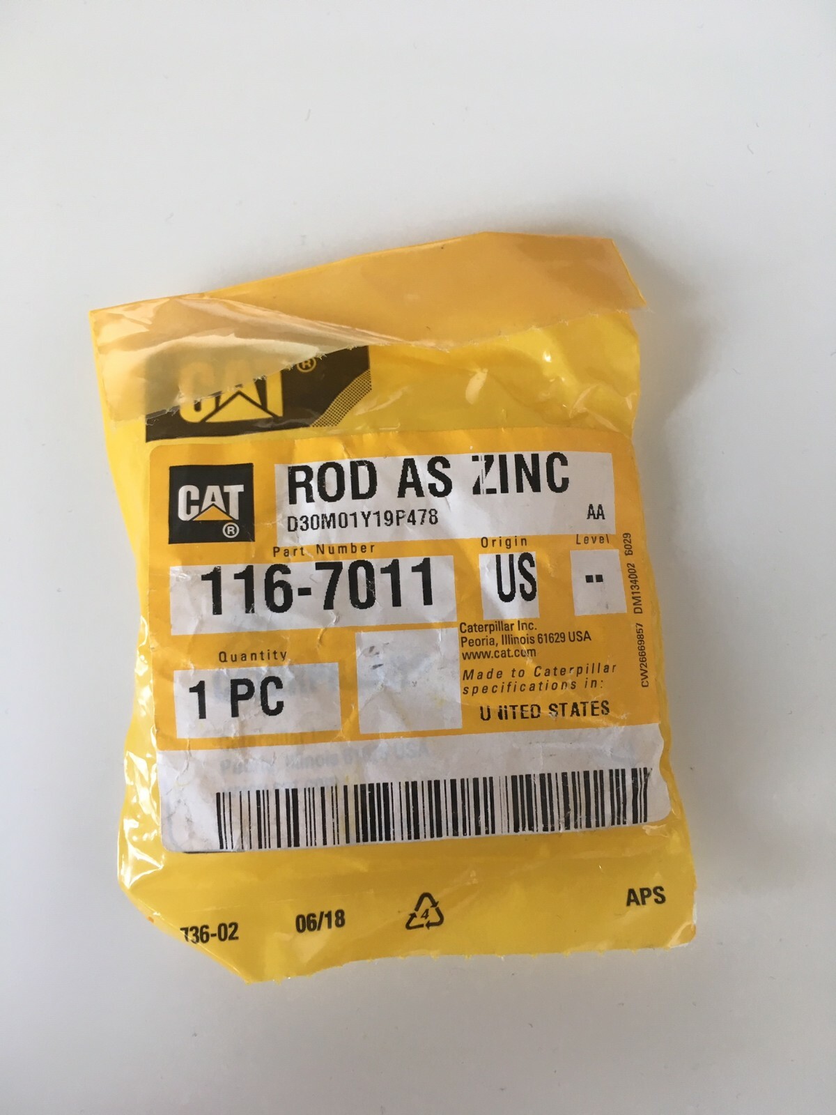 GENUINE CATERPILLAR ANODE 116-7011, WITH PLUG | eBay UK