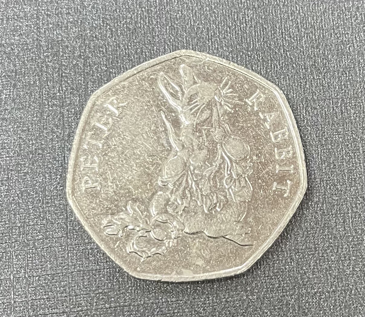 2018 Peter Rabbit carrot rare 50p coin circulated but very clean and ...