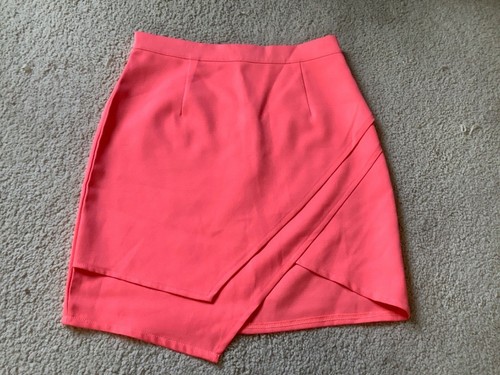 Missguided Coral Skirt Wrap Look Size 8 | eBay