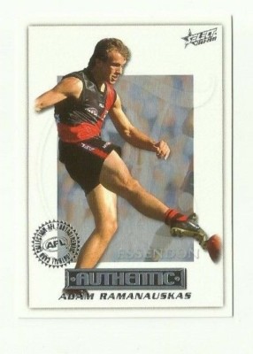 2001 SELECT AUTHENTIC ESSENDON ADAM RAMANAUSKAS # 9 COMMON CARD AFL | eBay Australia