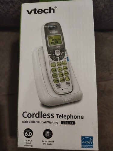 VTech CS6114 DECT 6.0 Cordless Phone - White/Gray | eBay