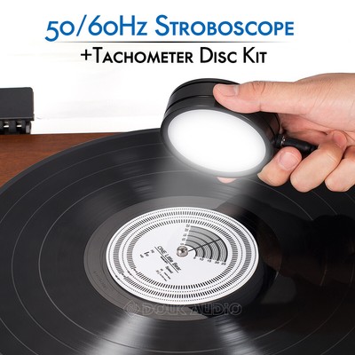 50/60Hz Stroboscopic Speed Strobe Light+Tachometer Disc for Turntable ...