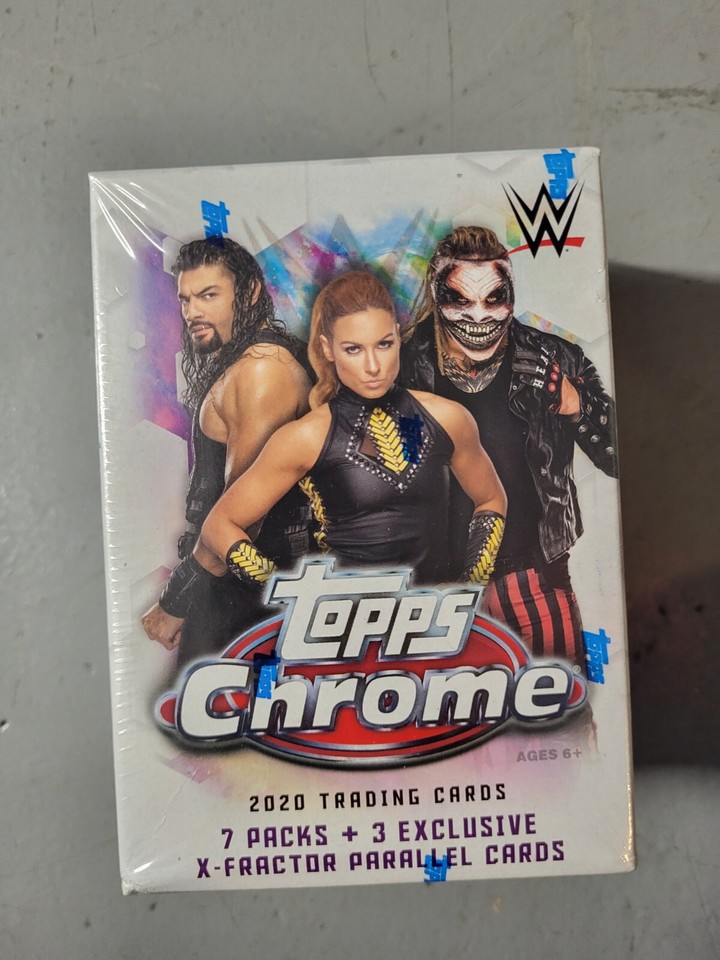2020, Topps, WWE, CHROME EXCLUSIVE Factory Sealed Blaster Box Bonus X ...