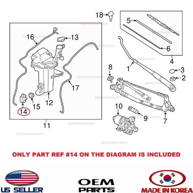 Genuine OEM Windshield Washer Pump for Kia 98510G8000 for sale online ...