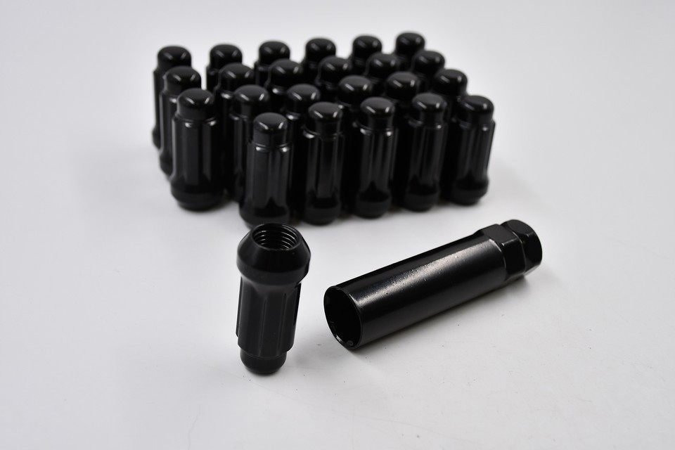 Set 24 Spline Lug Nuts Kit Black 14mm x 1.5 1.9" Tall M14x1.5 - 6 ...