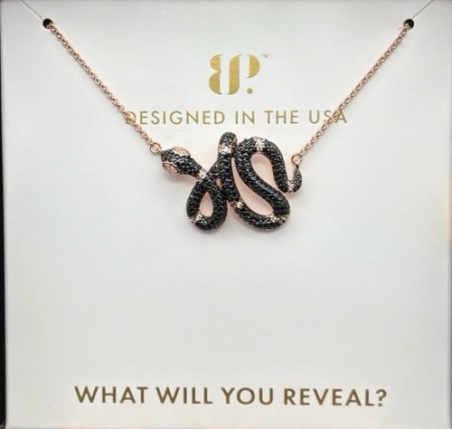 Bomb Party Untamed Snake Hiss of Darkness RoseGold Hematite Necklace ...