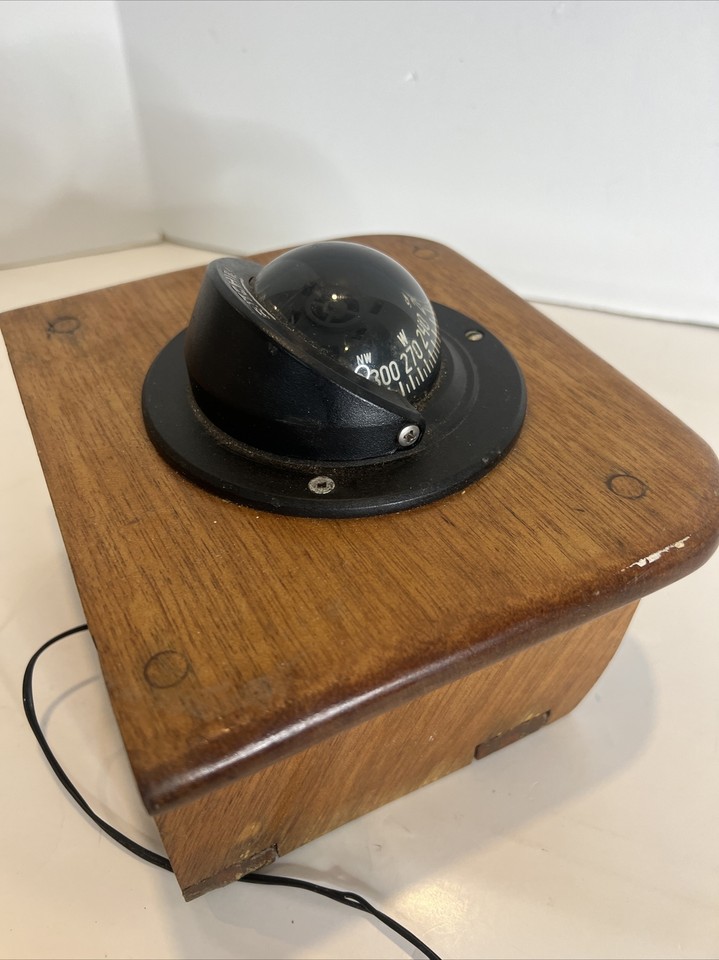 Ritchie Compass, Flush Mount, 2.75" Dial, Black F-50, Wooden Base ...