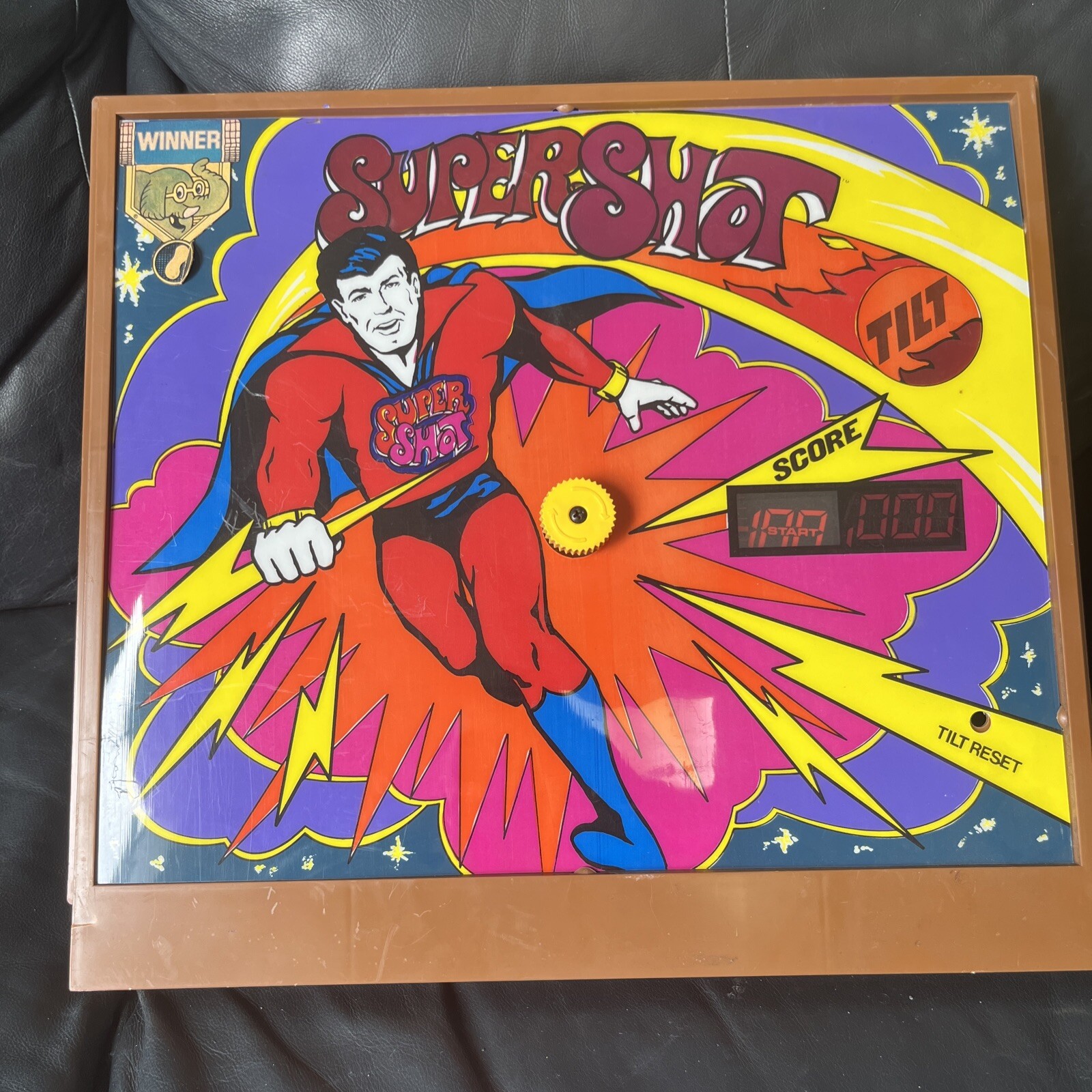 Vintage 1978 Coleco SUPERSHOT ELECTRIC PINBALL MACHINE Marquee Sign ...