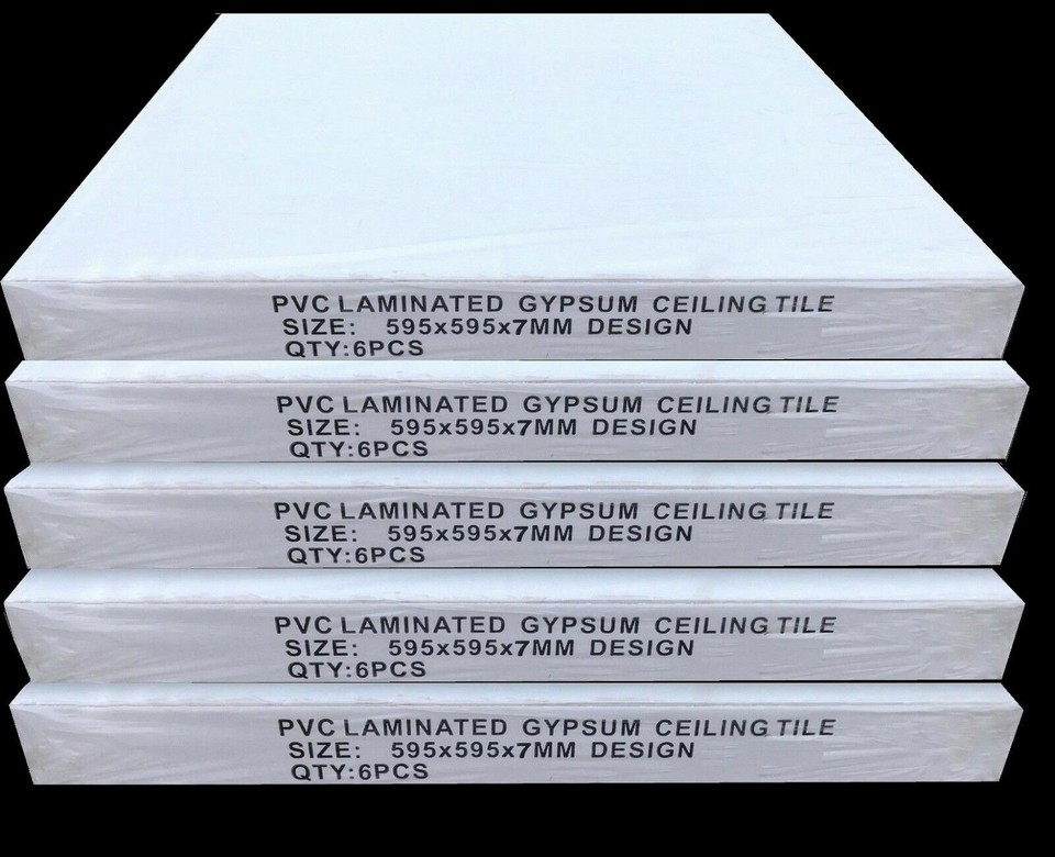 5m2 Suspended Ceiling Tiles Vinyl Easyclean Wipable Suspension Grid ...