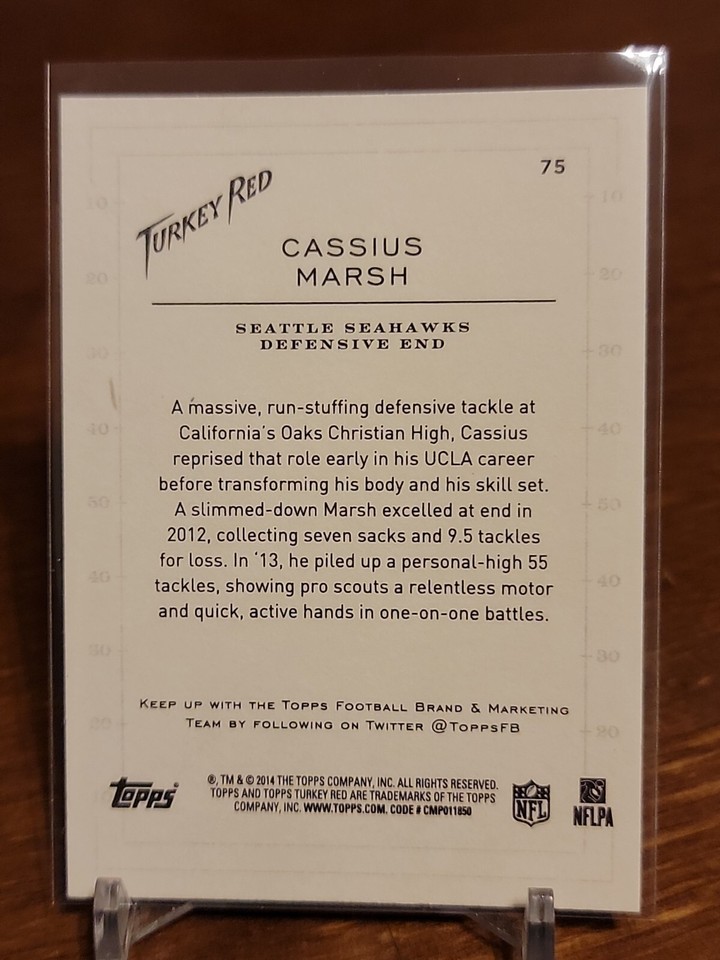 2014 Topps Turkey Red Seahawks Football Card #75 Cassius Marsh | eBay