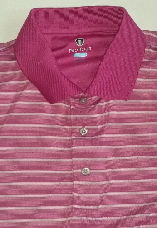 Pro Tour Golf shirt polo. Pink / Purple ish. Cool play Large L Lg | eBay