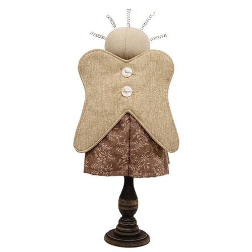 NEW Primitive ANGEL DOLL FARMHOUSE 16.5"T PEACE ON WOOD SPINDLE Shabby ...