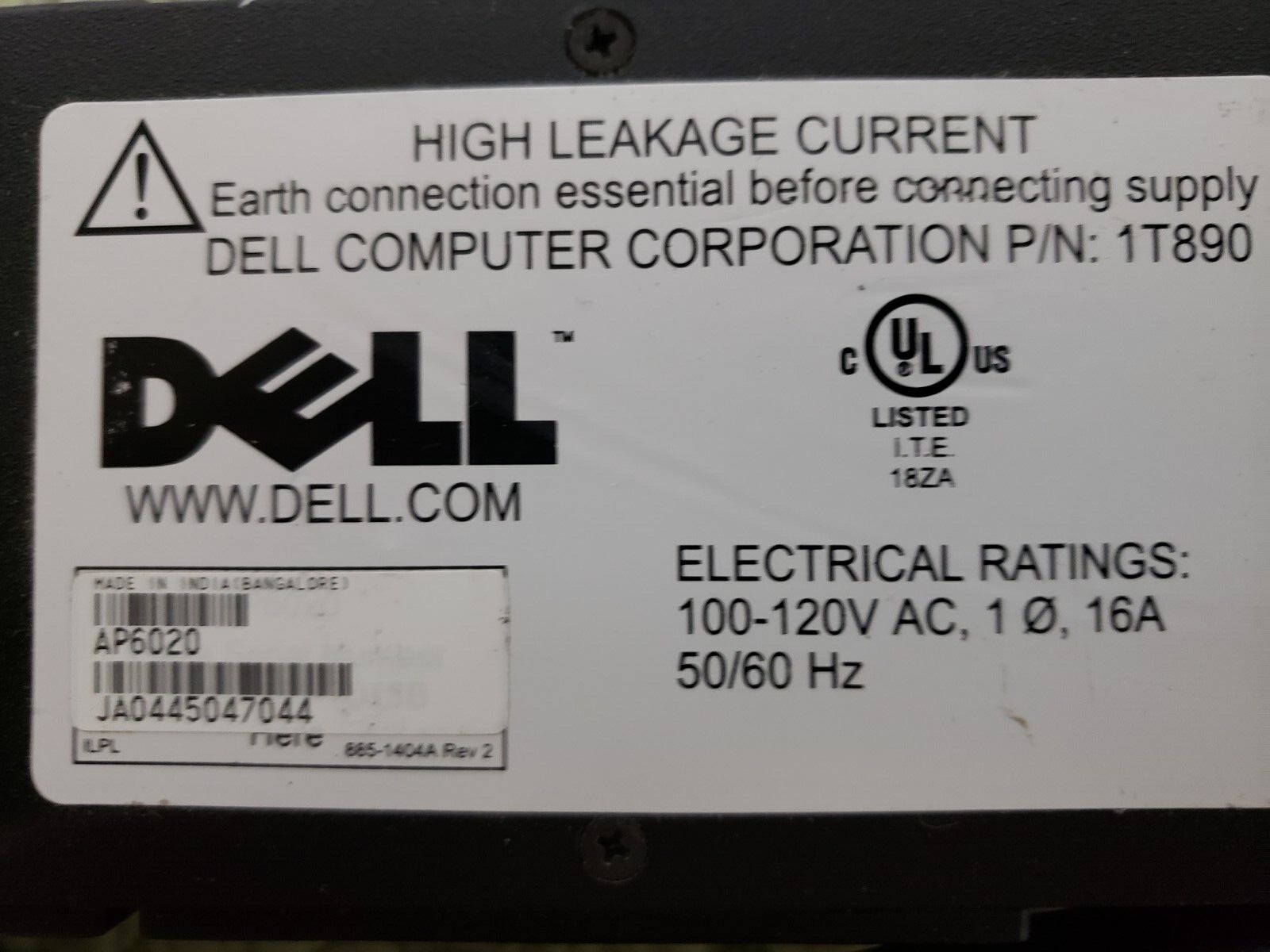 Dell PDU 1T890 APC AP6020 13x Outlet 120V with L5-20P power cable and ...
