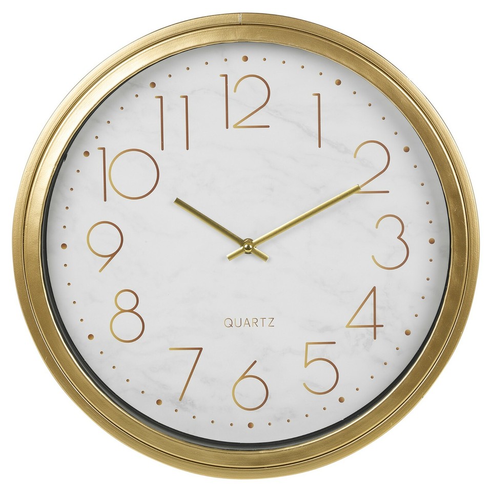 Gold Metal Analogue Clock Bedside Nightstand Side Coffee Living Room ...