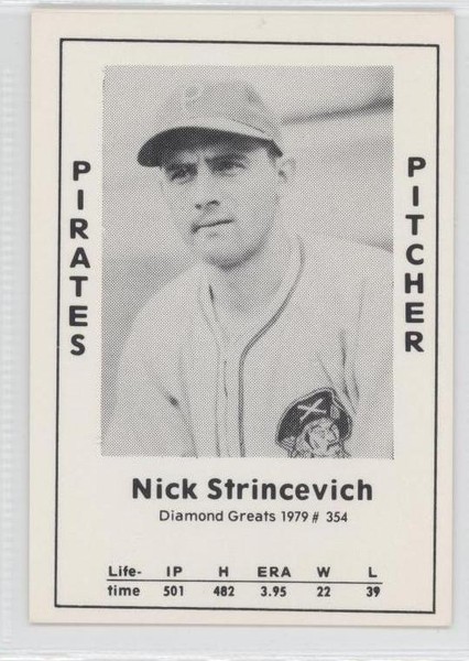 1979 TCMA Diamond Greats - #354 Nick Strincevich (RC) for sale online ...