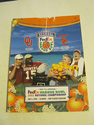 71st Ann. FedEx 2005 Orange Bowl SC vs Oklahoma Football Prog. Guide ...