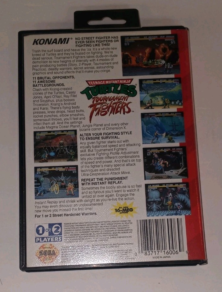 Teenage Mutant Ninja Turtles Tournament Fighters Sega Genesis TMNT ...