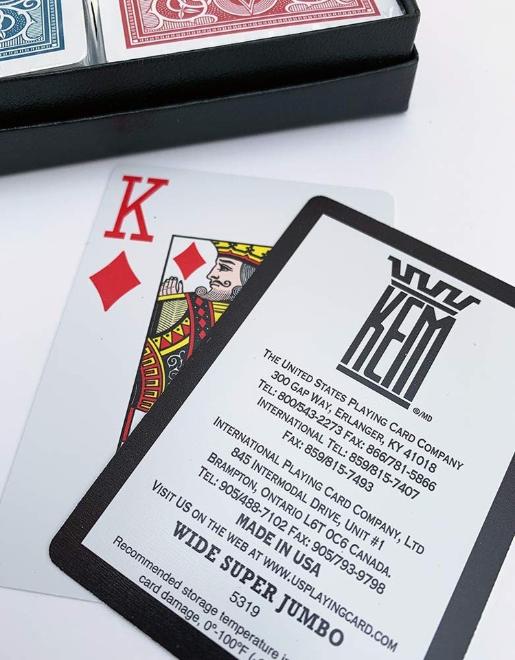 KEM Arrow Red and Blue Bridge Size Jumbo Index Playing Cards Height 3. ...