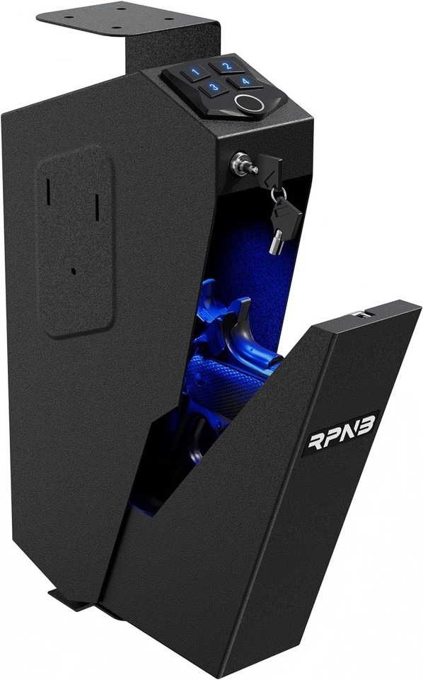 Smart Biometric Handgun Safe with Auto Open Lid - Perfect for Home ...