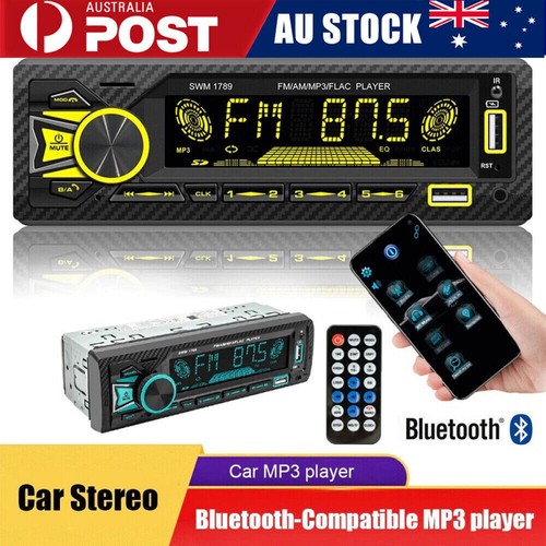 Car Radio Stereo 1Din Bluetooth AM FM Audio Head Unit MP3 Player USB ...
