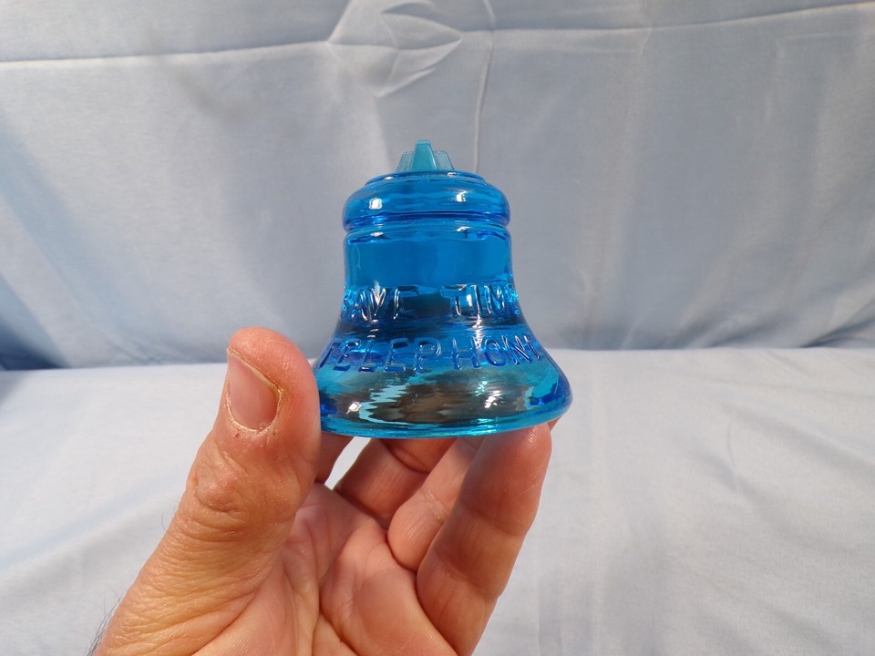 Fenton Blue Glass Bell Telephone Paperweight | eBay