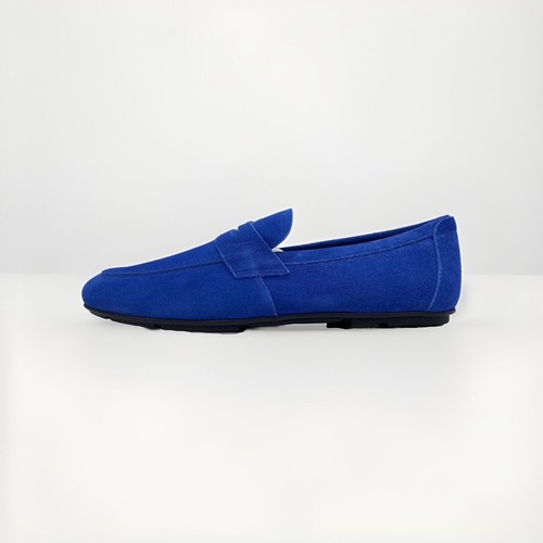$800 Salvatore Ferragamo Nuevo Royal Blue Suede Drivers US 8.5 Made in ...