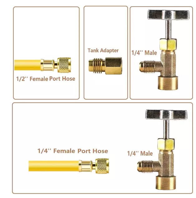 Air Conditioner Self-Sealing AC Can Tap Tapper Adapter Dispensing Valve ...