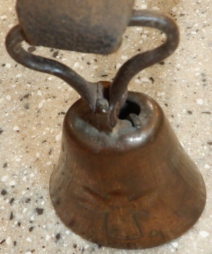 Antique Primitive Brass Cow Goat Bell Leather Strap Belt Collar - Angel ...