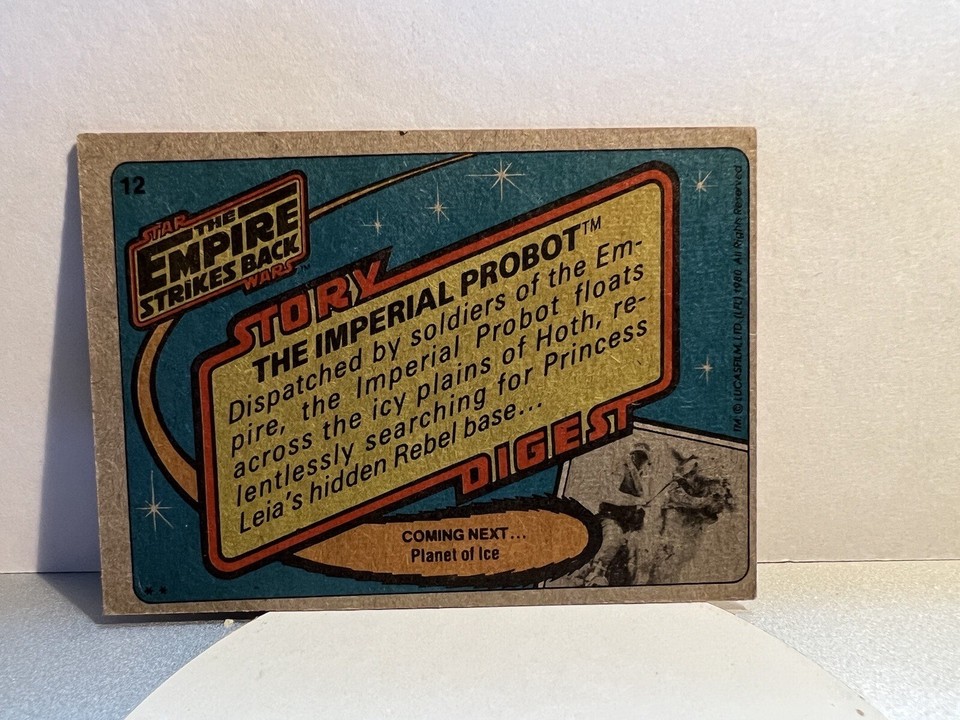 1980 Topps Star Wars The Empire Strikes Back Imperial Probot Card #12 ...