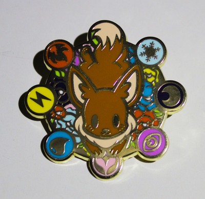 Pokemon Anime Eevee Figure with Evolution Symbols Enamel Metal Pin NEW ...