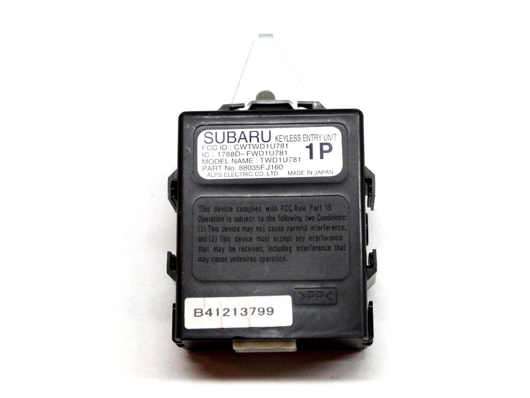 2015 SUBARU IMPREZA KEYLESS ENTRY MODULE ECU ECM 88035FJ160 OEM 15 16 ...