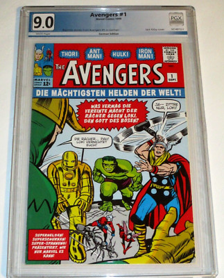 MARVEL AVENGERS #1 ORIGINAL GERMAN EDITION PGX GRADED 9.0 1ST APPEARAN ...