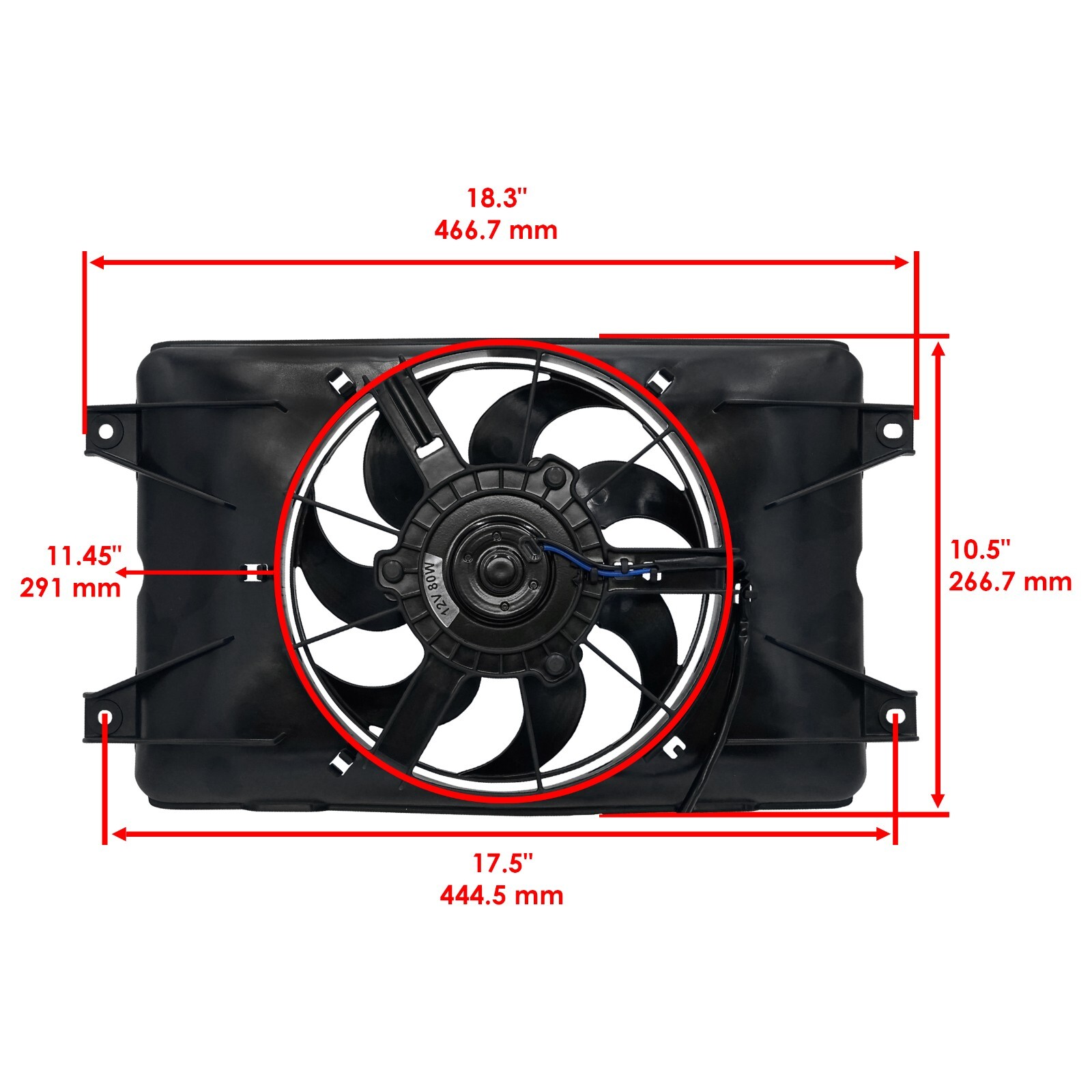 Radiator Cooling Fan Blower Assembly fits Yamaha Viking 700 YXM700 4X4 ...