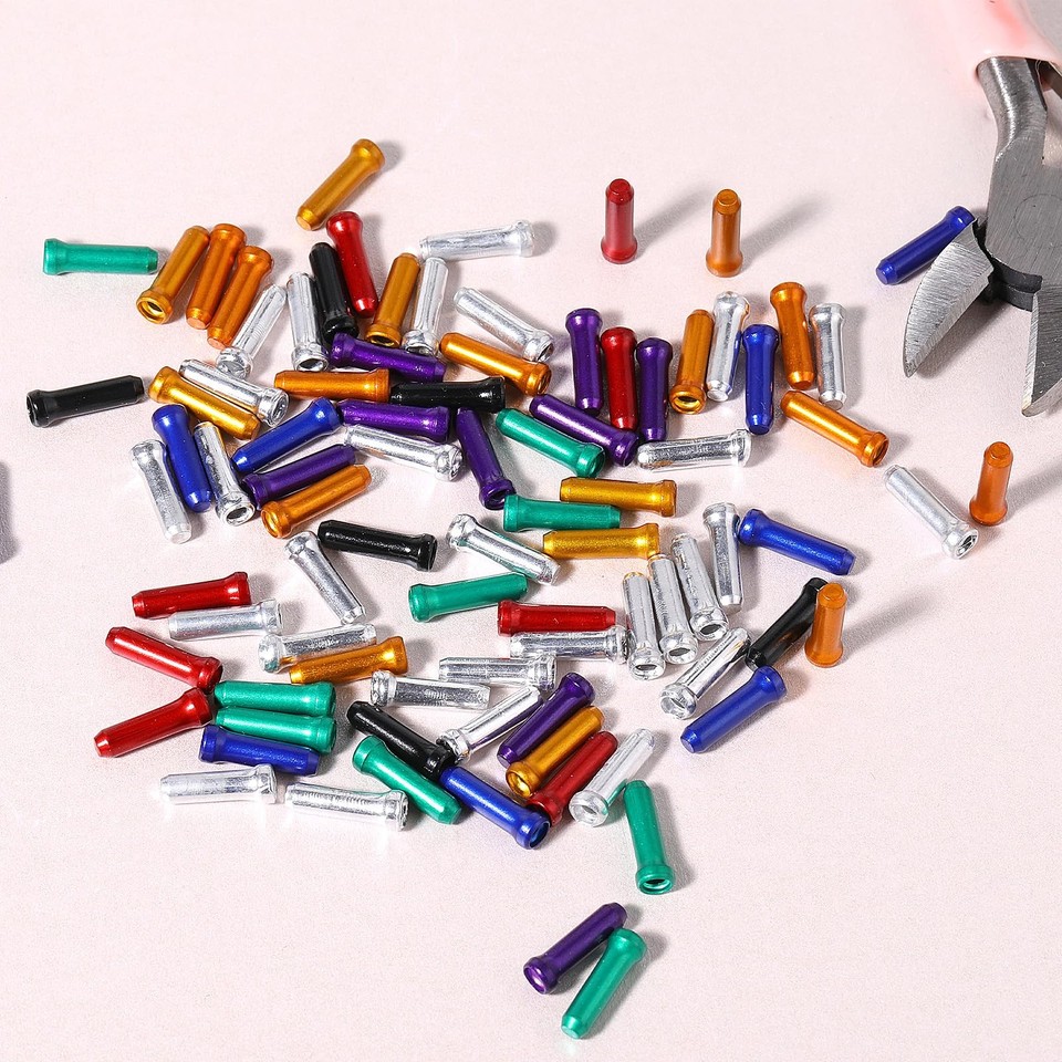 100 Pcs Bike Cable End Caps, Bike Brake Cable Throttle Rope End Caps ...