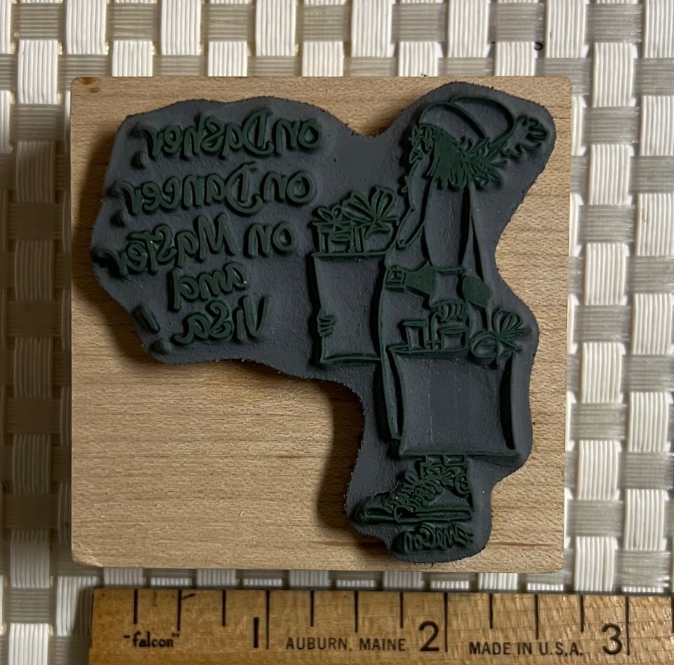 American Art Stamp/Emerson Quillin Shopper ON VISA Rubber Stamp Wood ...