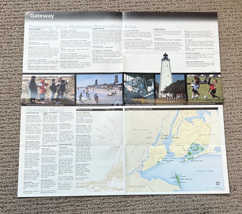 2026 GATEWAY NRA - NY/NJ NATIONAL PARK SERVICE UNIGRID BROCHURE/MAP New ...