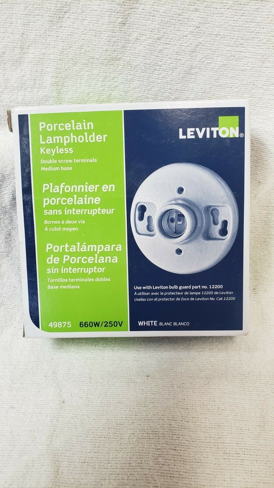 NEW LEVITON PORCELAIN LAMPHOLDER KEYLESS 49875 | eBay