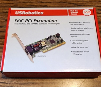 Faxmodem USRobotics Model 5670 PCI 56K (V.92 and V.90 ITU Standard Tech ...