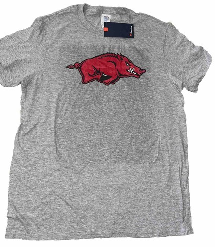 Arkansas Razorbacks Shirt Sz M Gray Graphic Tee NCAA Athletic Sporty ...