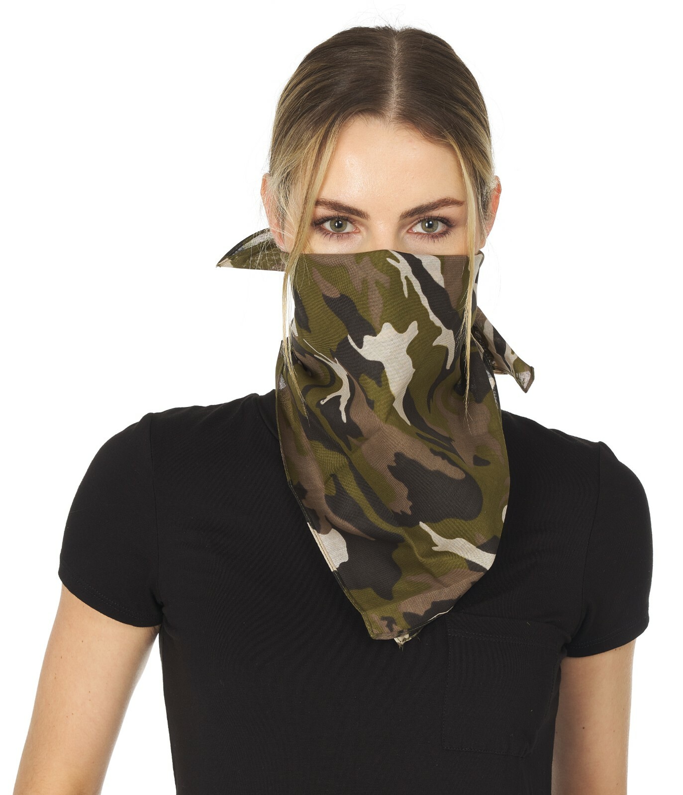 Bandanas 2 Pack Bear River WorkWear 100% Cotton Camo Green Bandanas ...
