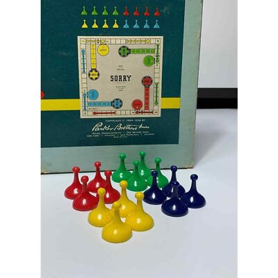 Vintage Sorry Board Game Replacement Pieces 16pc Red Blue Green Red | eBay