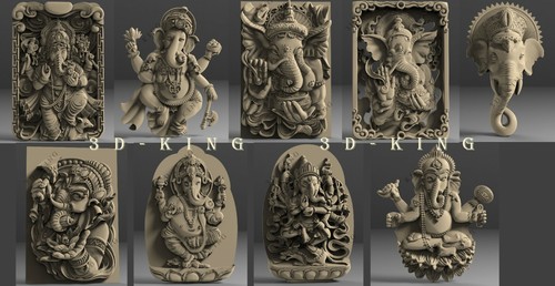 9 Pcs 3D STL Models God Ganesha for CNC Router 3D Printer Engraver ...