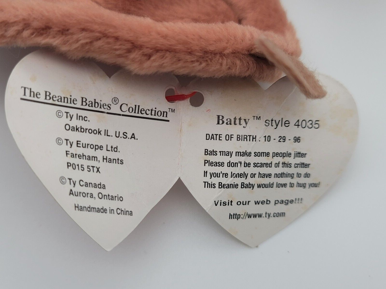 Original Ty Beanie Baby Batty 1996. Bat Style 4035 W/Tag | eBay