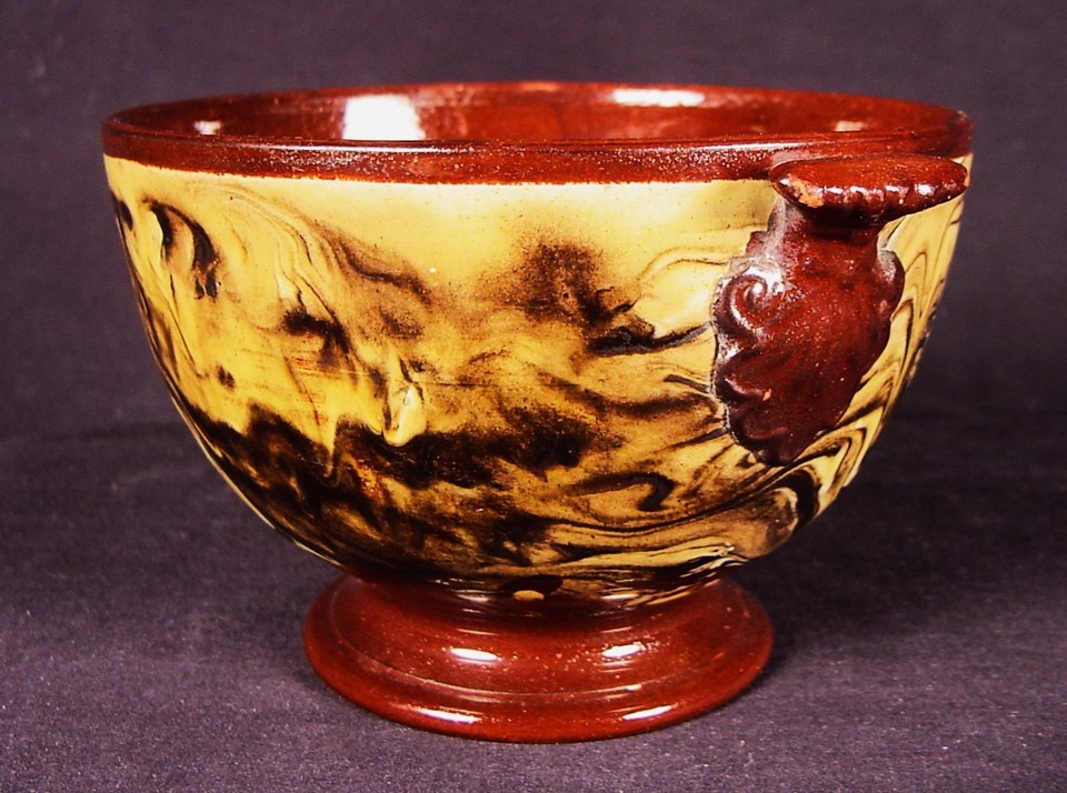 VERY RARE circa 1840 MARBLED AGATE WARE SUGAR BOWL MOCHA WARE MOCHAWARE ...